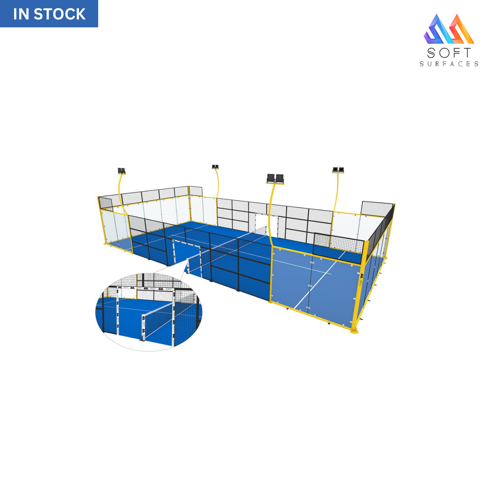 FX-P04 10 * 20m Economy Panoramic Padel Tennis Court – SoftSurfaces