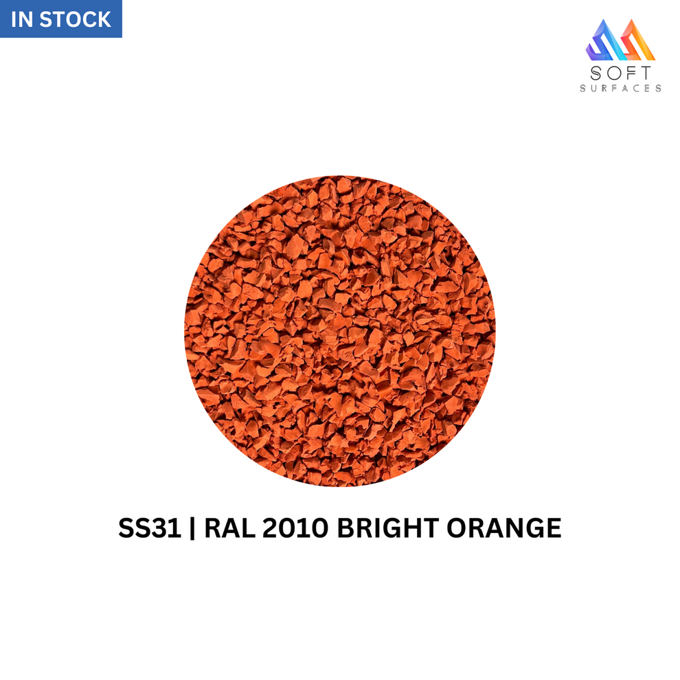 EPDM Bright Orange Granules SS31-RAL 2010 – SoftSurfaces