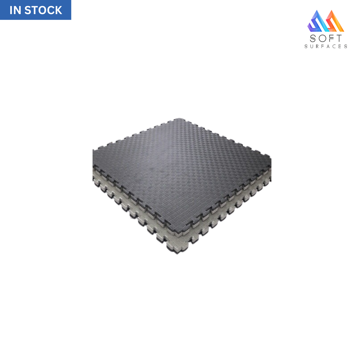 EVA FOAM Tatami MAT 1M x 1M x 2.5CM -BLACK/GREY – SoftSurfaces